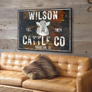 Cattle Company Sign, Personalized Farmhouse Wall Art, Rustic Ranch ...