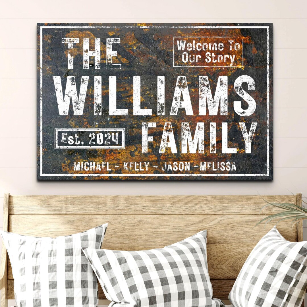Family Name Sign, Custom Family Wall Art, Personalized Rustic Decor ...