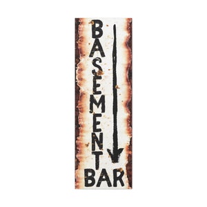 Vertical Basement Bar Sign, Rustic Home Bar Decor, Bar Arrow Wall Art ...