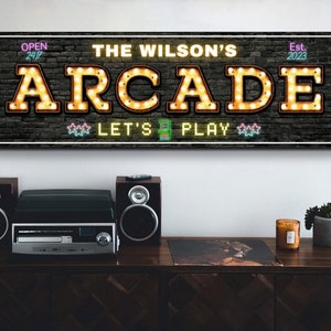 Arcade Signs, Personalized Game Room Wall Decor, Custom Marquee Arcade ...
