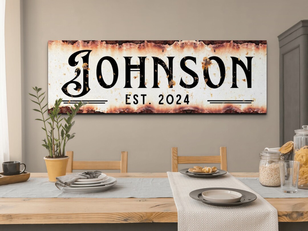 Rustic Family Name Sign, Personalized Farmhouse Wall Art, Custom Home ...