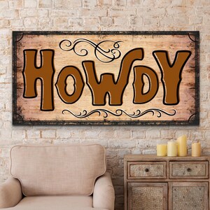 Howdy Sign, Rustic Western Decor, Farmhouse Country Wall Art, Cowboy ...
