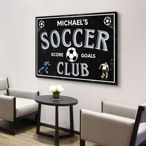 Soccer Room Sign, Personalized Wall Art, Kids Room Decor, Custom Name ...