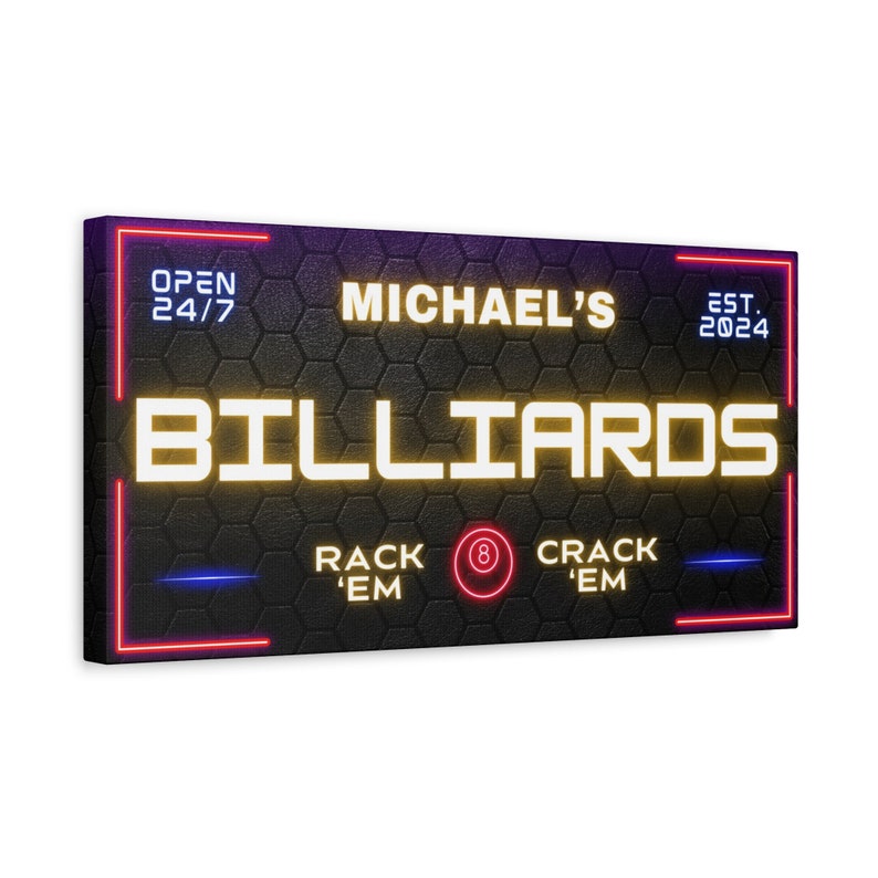 Personalized Billiards Sign, Custom Game Room Decor, Rack Em Up ...