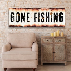 Gone Fishing Sign, Fisherman Gifts, Rustic Decor, Farmhouse Wall Art ...