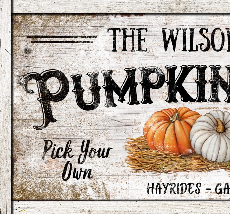 Pumpkin Patch Sign, Personalized Fall Wall Art, Thanksgiving Decor ...