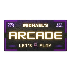 Arcade Sign, Custom Game Room Wall Art, Personalized Arcade Gifts for ...