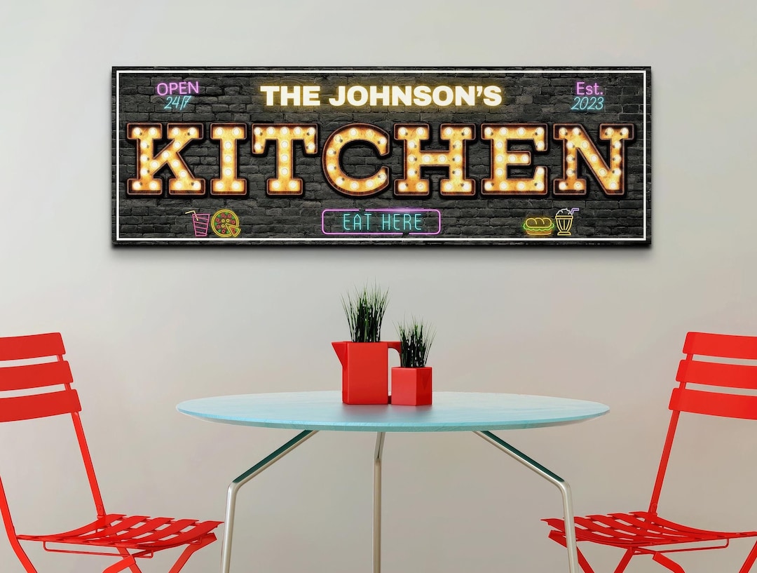 Personalized Kitchen Sign, Custom Kitchen Home Decor, Home Wall Art ...