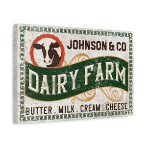 Dairy Farm Sign, Personalized Farmhouse Wall Art, Custom Ranch Home ...