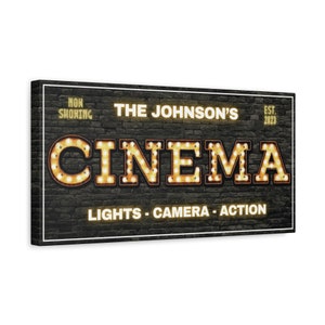 Personalized Cinema Signs, Home Theater Wall Art, Custom Movies Home ...