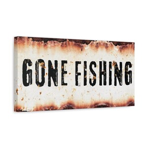 Gone Fishing Sign, Fisherman Gifts, Rustic Decor, Farmhouse Wall Art ...