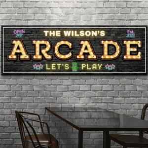 Arcade Signs, Personalized Game Room Wall Decor, Custom Marquee Arcade ...