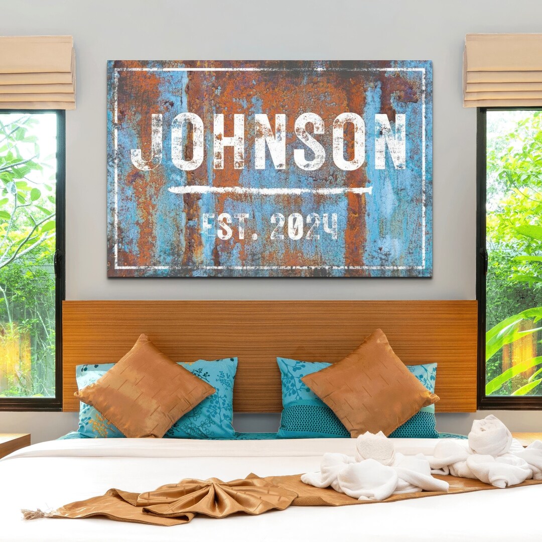 Personalized Last Name Sign, Family Wall Art, Custom Name Decor, Rustic ...