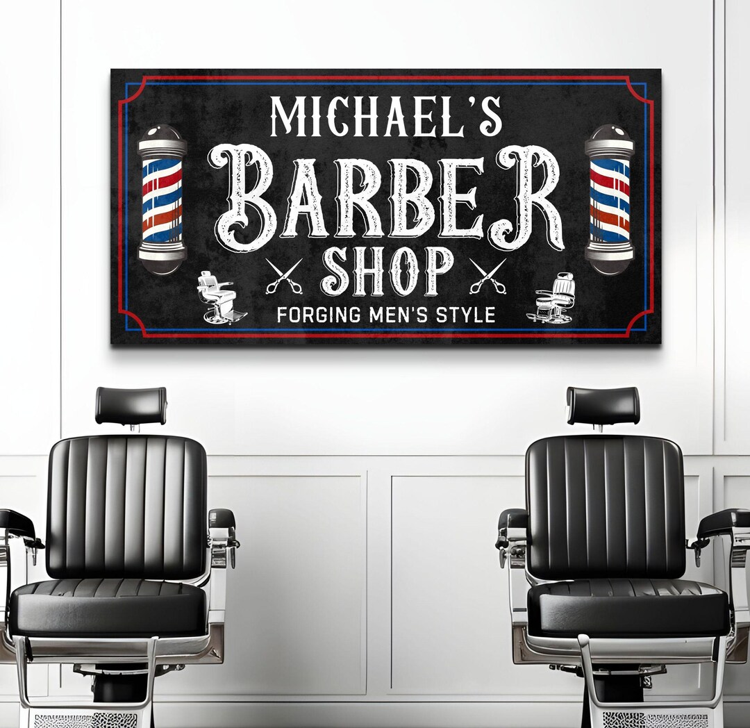 Barbershop Sign Personalized, Custom Vintage Barber Wall Art, Hair ...