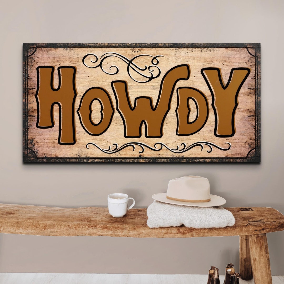 Howdy Wall Art Sign, Country Ranch Decor, Modern Farmhouse Home ...