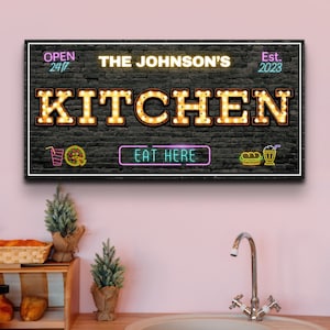 Kitchen Decor, Kitchen Sign, Home Wall Art, Personalized Gifts, Retro ...