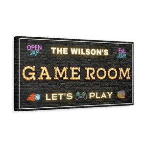 Game Room Sign, Custom Arcade Decor, Personalized Billiards Wall Art ...
