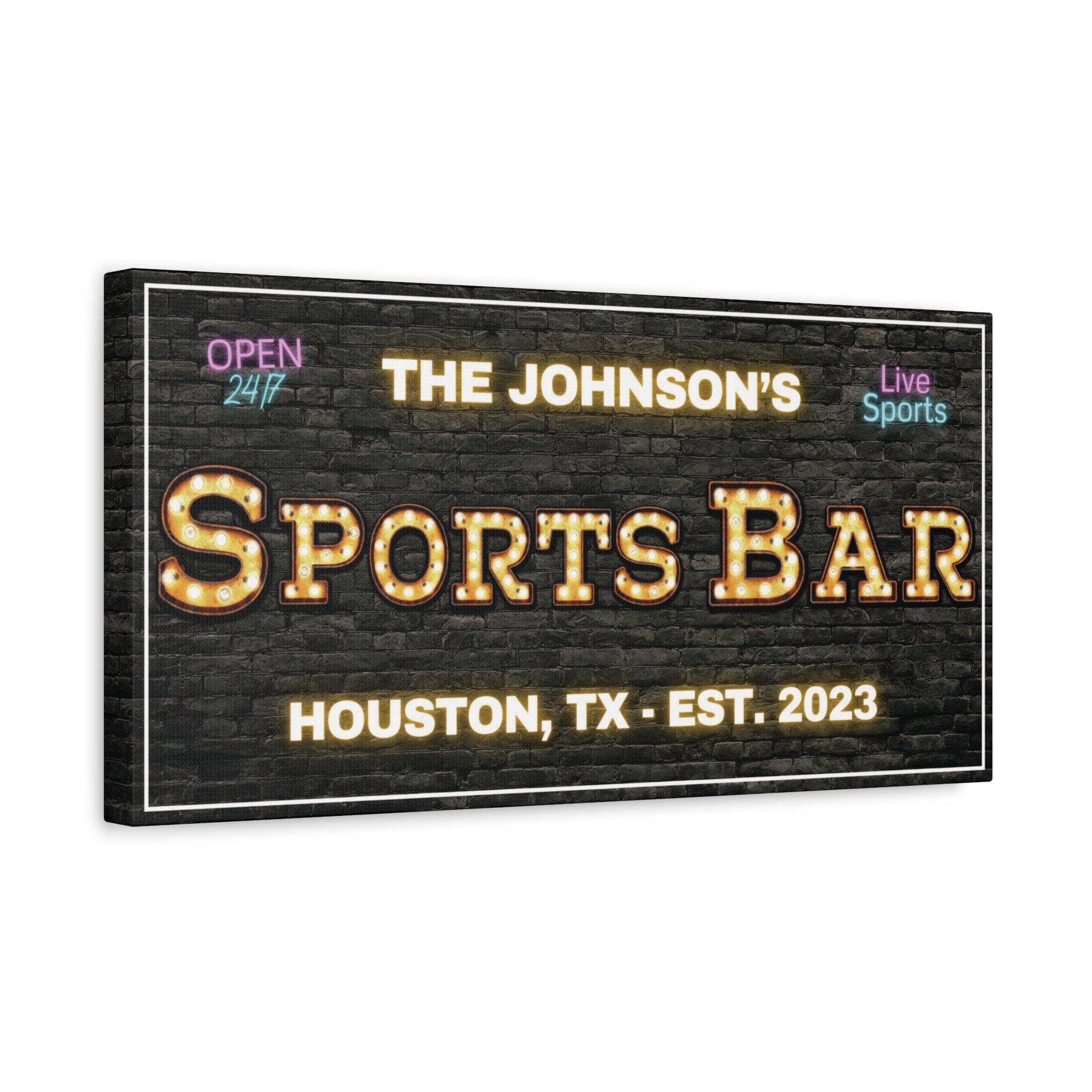 Sports Bar Sign Personalized, Custom Sports Man Cave Wall Art, Marquee ...