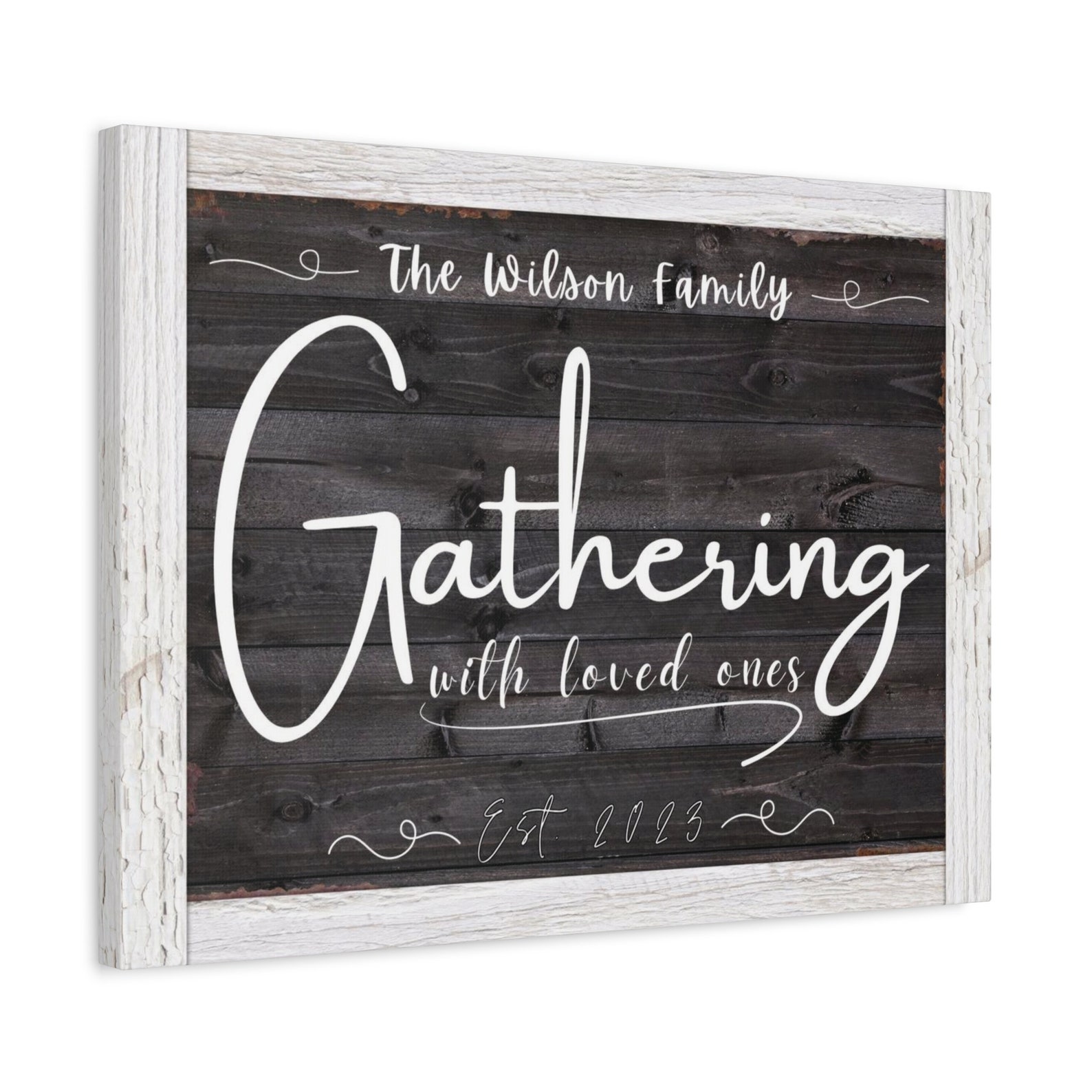 Gather Sign, Personalized Gathering Place Wall Art, Custom Family Name ...