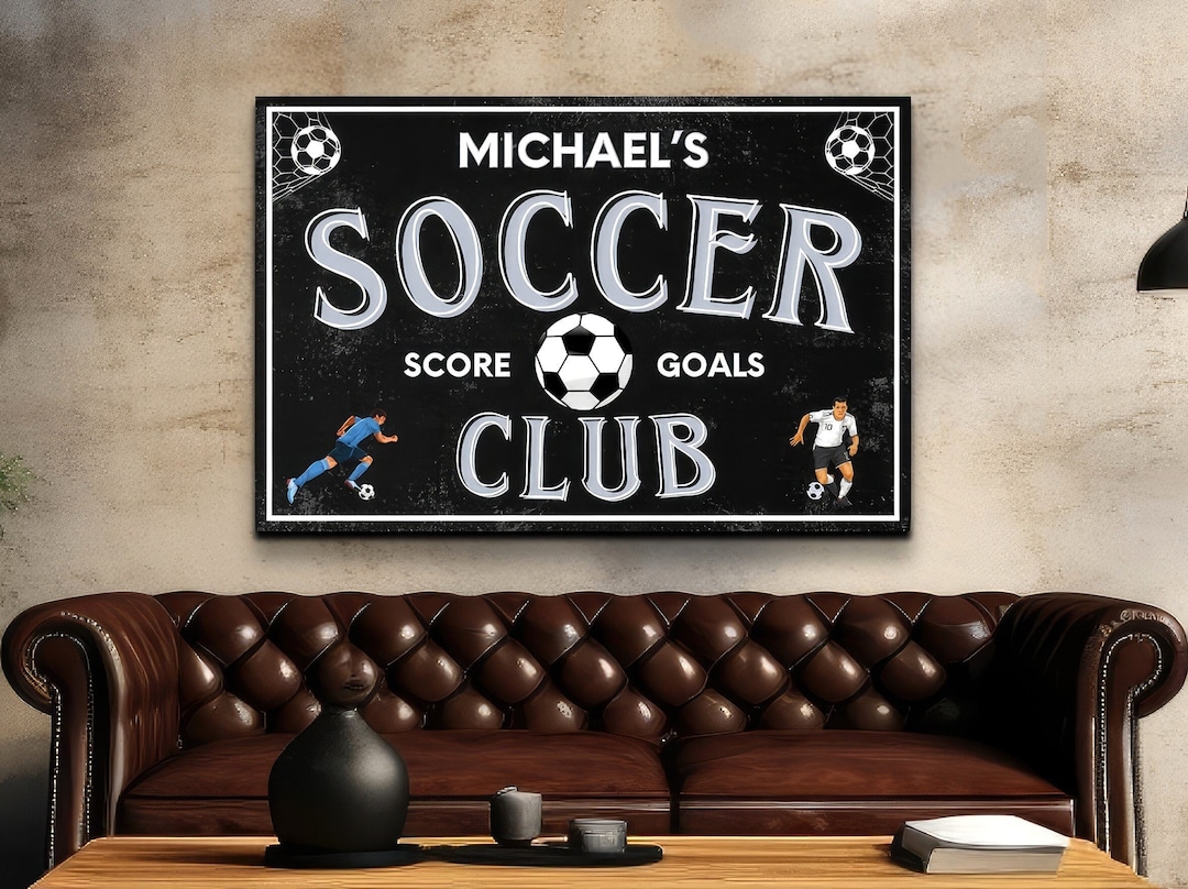 Soccer Room Sign, Personalized Wall Art, Kids Room Decor, Custom Name ...