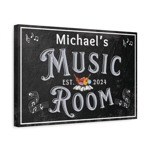Music Room Sign, Custom Music Studio Decor, Musician Artwork ...