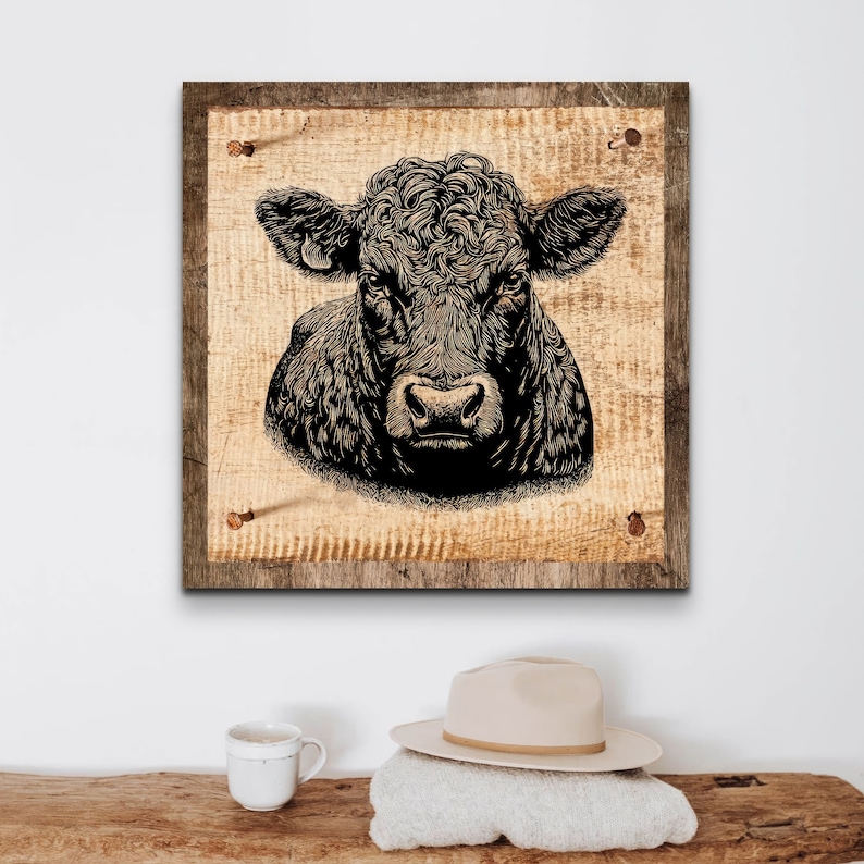 Vintage Cattle Sign, Ranch Decor, Cow Wall Art, Rustic Western ...