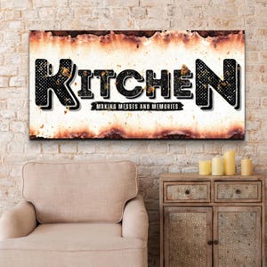 Rustic Kitchen Sign, Modern Farmhouse Kitchen Wall Art, Vintage ...