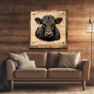 Vintage Cattle Sign, Ranch Decor, Cow Wall Art, Rustic Western ...