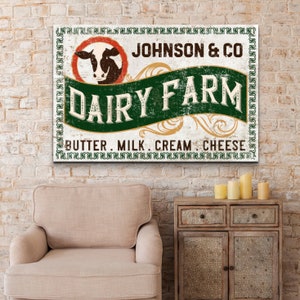 Dairy Farm Sign, Personalized Farmhouse Wall Art, Custom Ranch Home ...