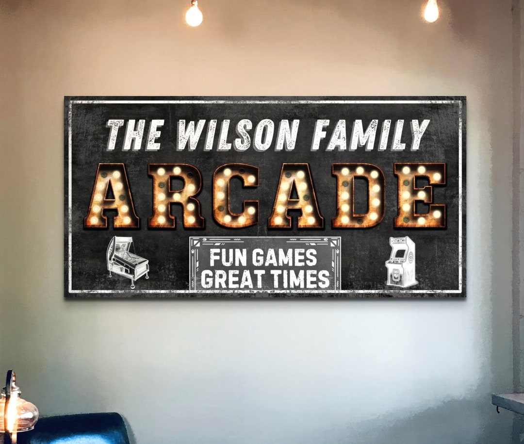 Arcade Sign, Personalized Arcade Wall Art, Custom Game Room Decor ...