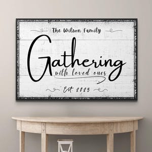 Personalized Gathering Place Sign, Gather Around Table Wall Art ...