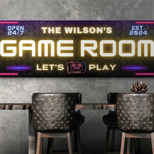 Game Room Sign, Custom Arcade Wall Art, Personalized Gifts for Him ...