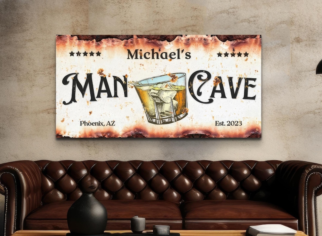 Personalized Man Cave Sign, Rustic Custom Bar Decor, Modern Farmhouse ...