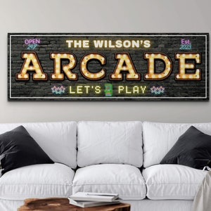 Arcade Signs, Personalized Game Room Wall Decor, Custom Marquee Arcade ...