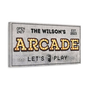 Arcade Sign, Game Room Decor, Personalized Wall Art, Custom Arcade ...