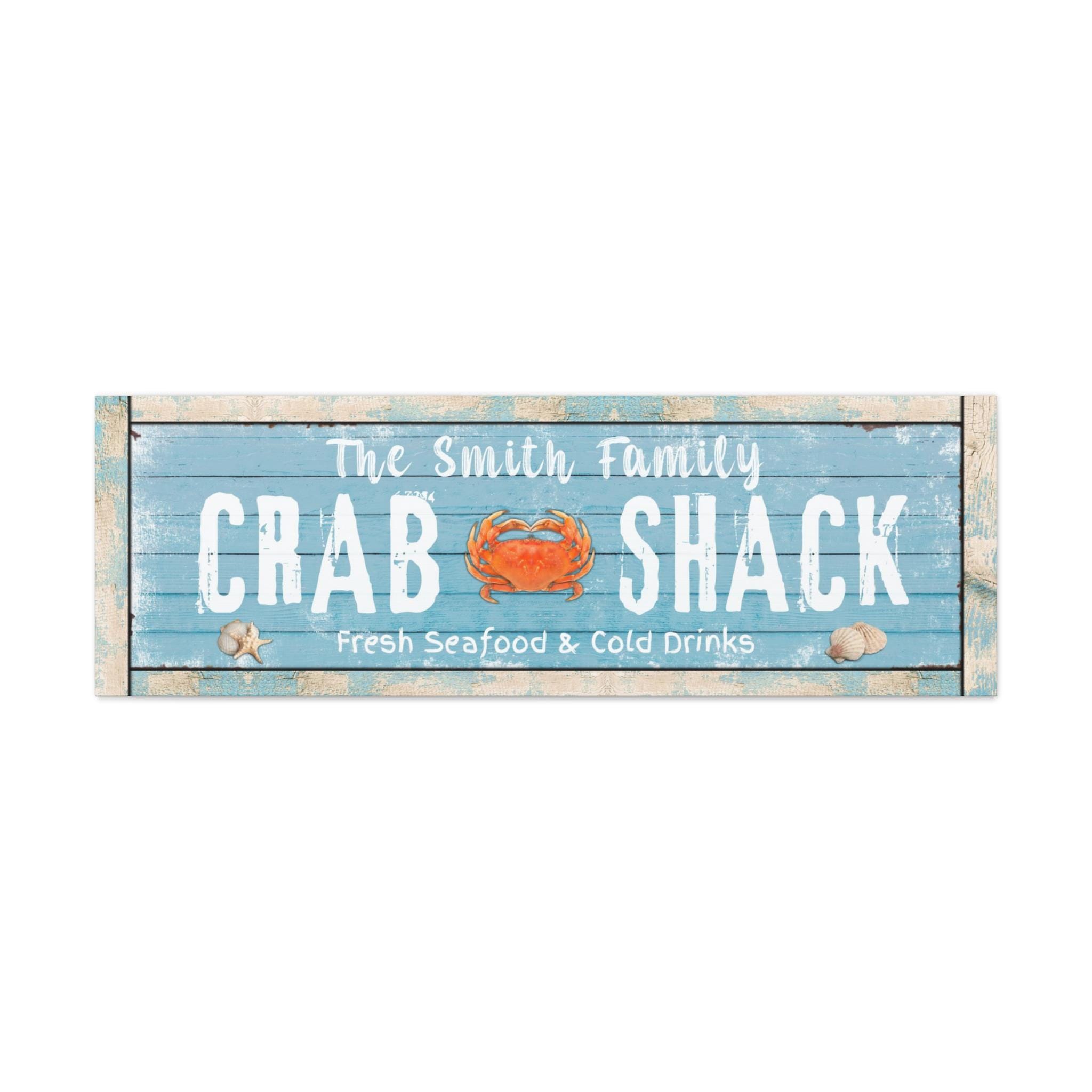 Personalized Crab Shop Sign, Beach House Decor, Seafood Restaurant Wall ...