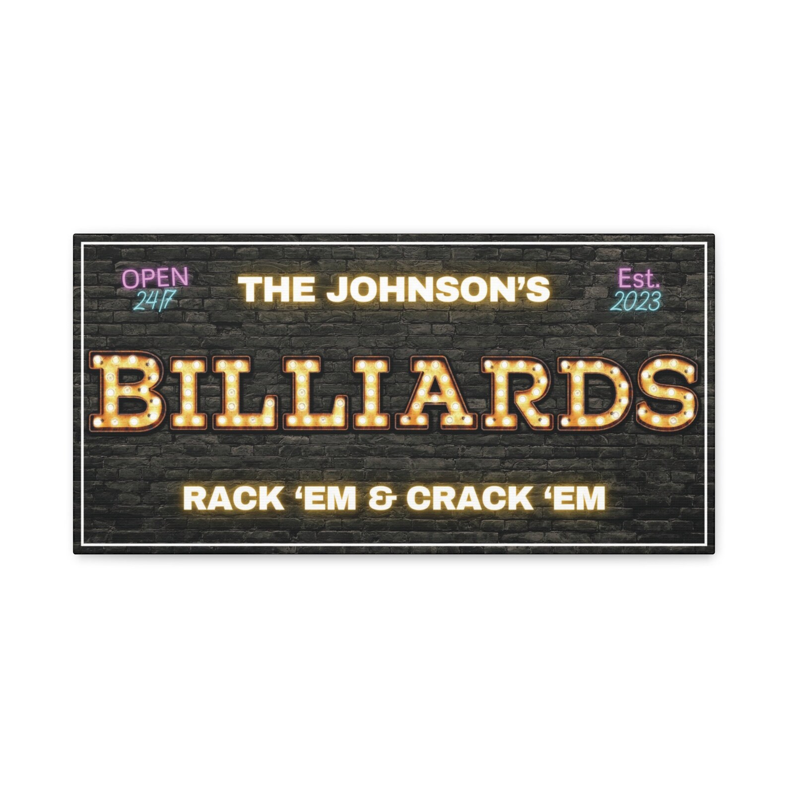 Personalized Billiards Sign, Custom Pool Table Room Decor, Rustic ...