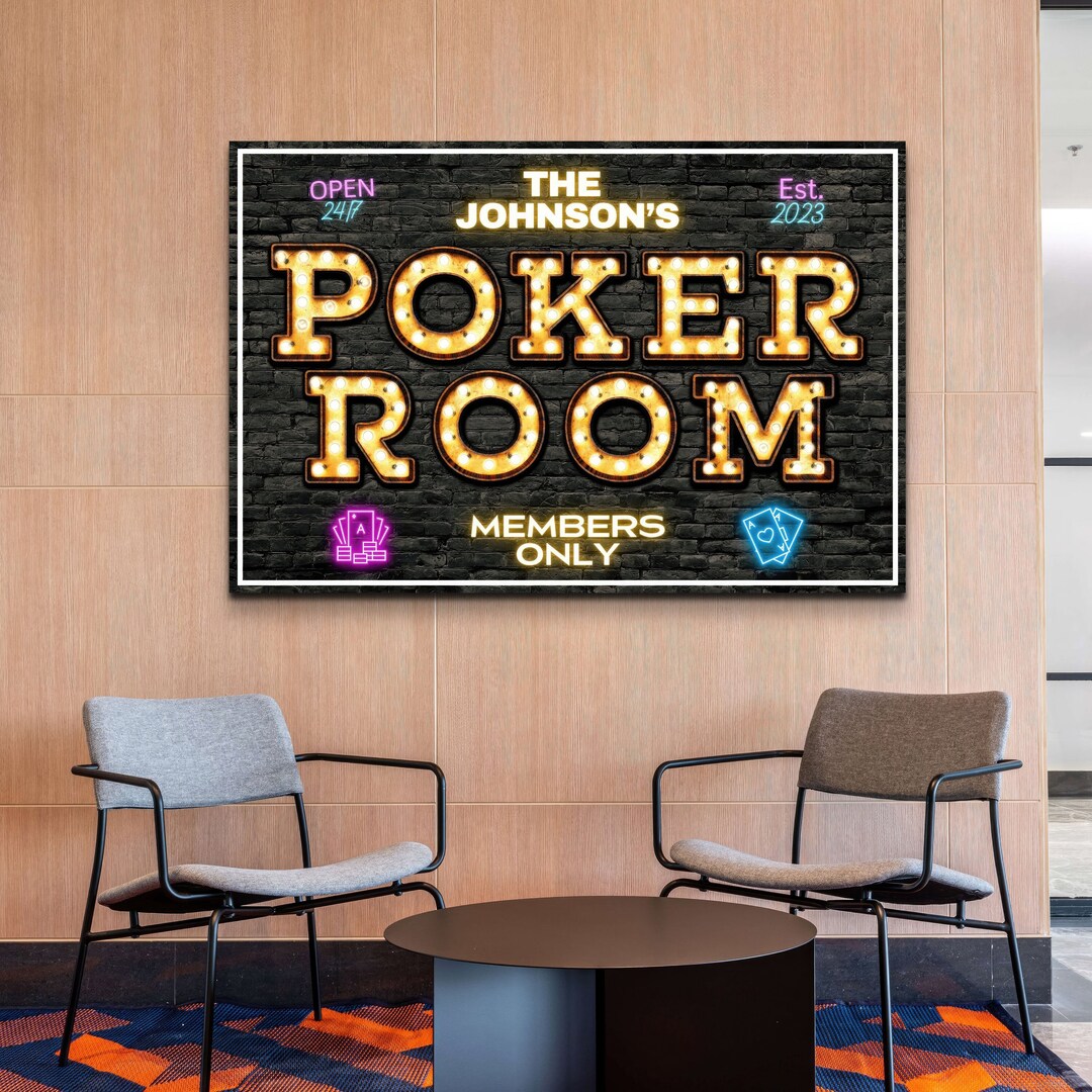 Poker Room Decor, Personalized Name Poker Signs, Marquee Wall Art ...