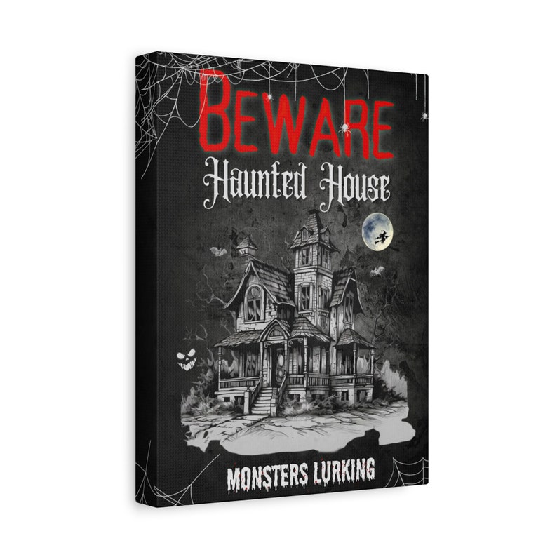 Halloween Wall Art, Haunted House Sign, Haunted Mansion Decor, Creepy ...