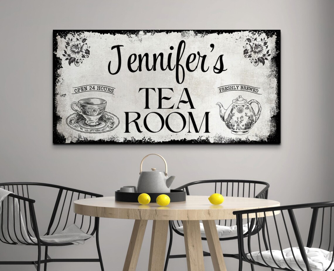 Tea Room Sign Personalized, Custom Tea Party Decorating, Vintage Girls ...