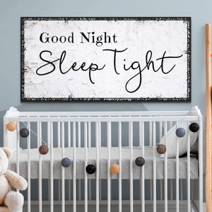 Good Night Sleep Tight Sign, Master Bedroom Decor, Above Bed Wall Art ...