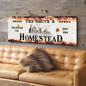 Rustic Farmhouse Sign, Personalized Farm Wall Decor Art, Custom Vintage ...