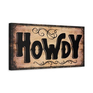 Howdy Sign, Rustic Western Decor, Farmhouse Country Wall Art, Cowboy ...