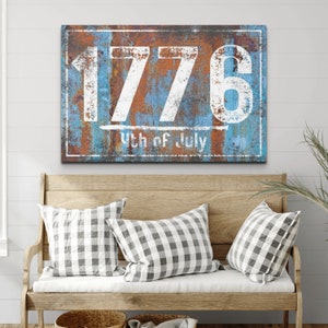 1776 Sign, 4th of July Wall Art, Rustic Decor, Independence Day ...