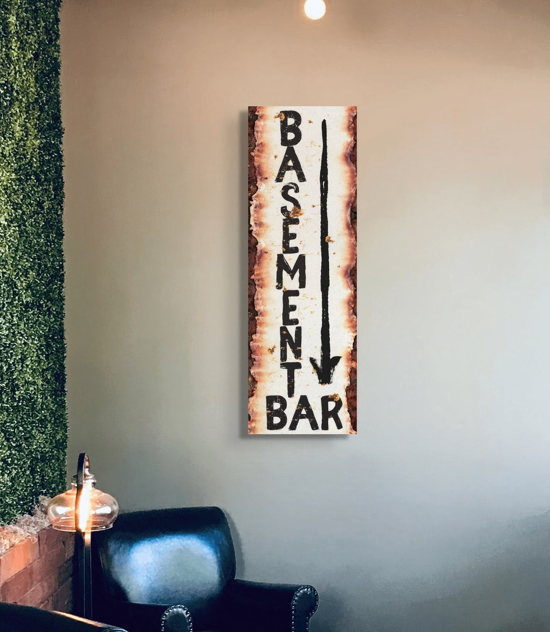 Vertical Basement Bar Sign, Rustic Home Bar Decor, Bar Arrow Wall Art ...