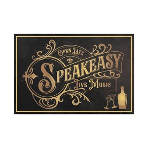 Speakeasy Bar Sign, Prohibition Lounge Wall Art, Basement Bar Artwork ...