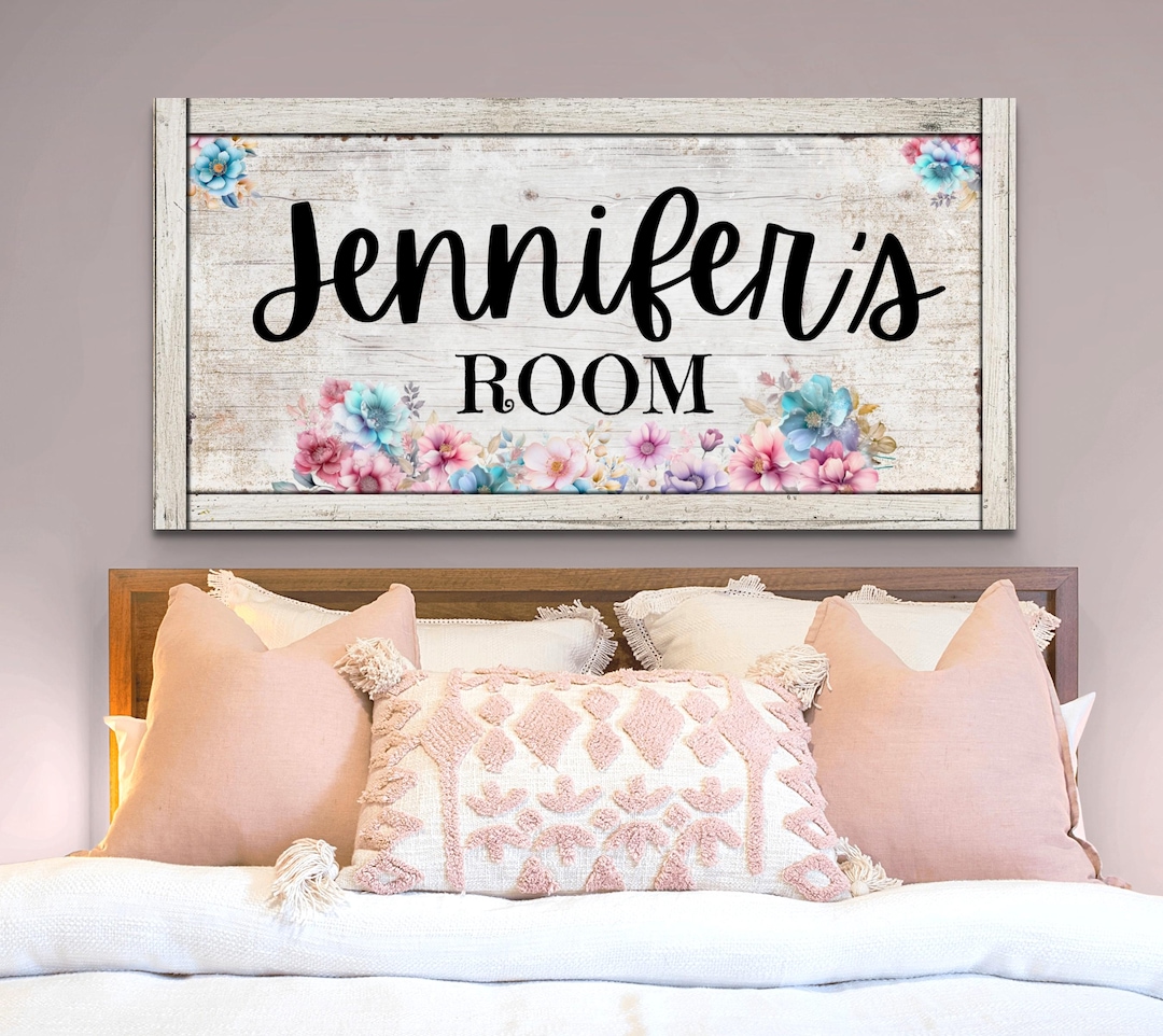 Kids Room Name Sign Personalized, Custom Girls Room Wall Art, Children ...