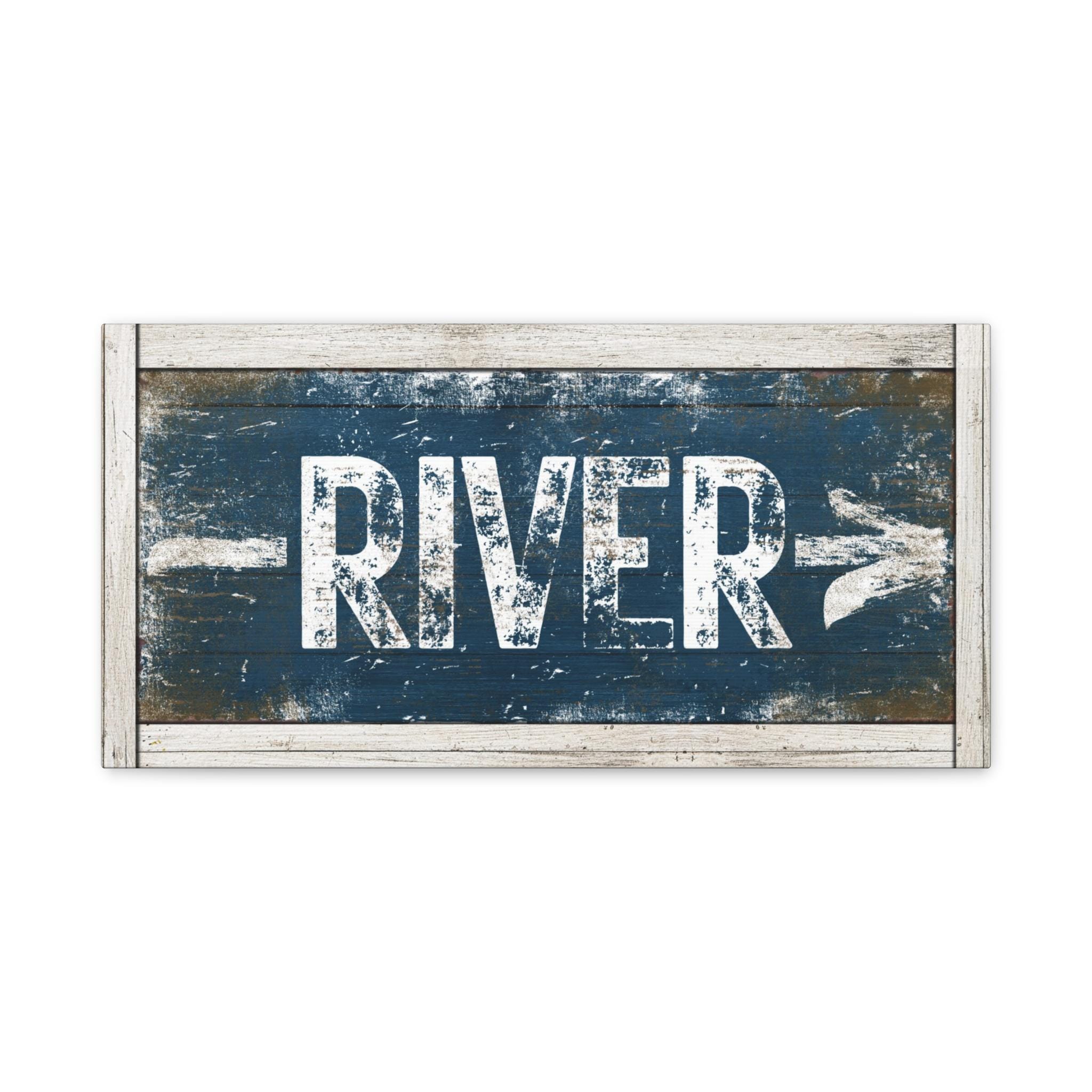River Arrow Sign, Modern Farmhouse Wall Art, Rustic Distressed Cabin ...