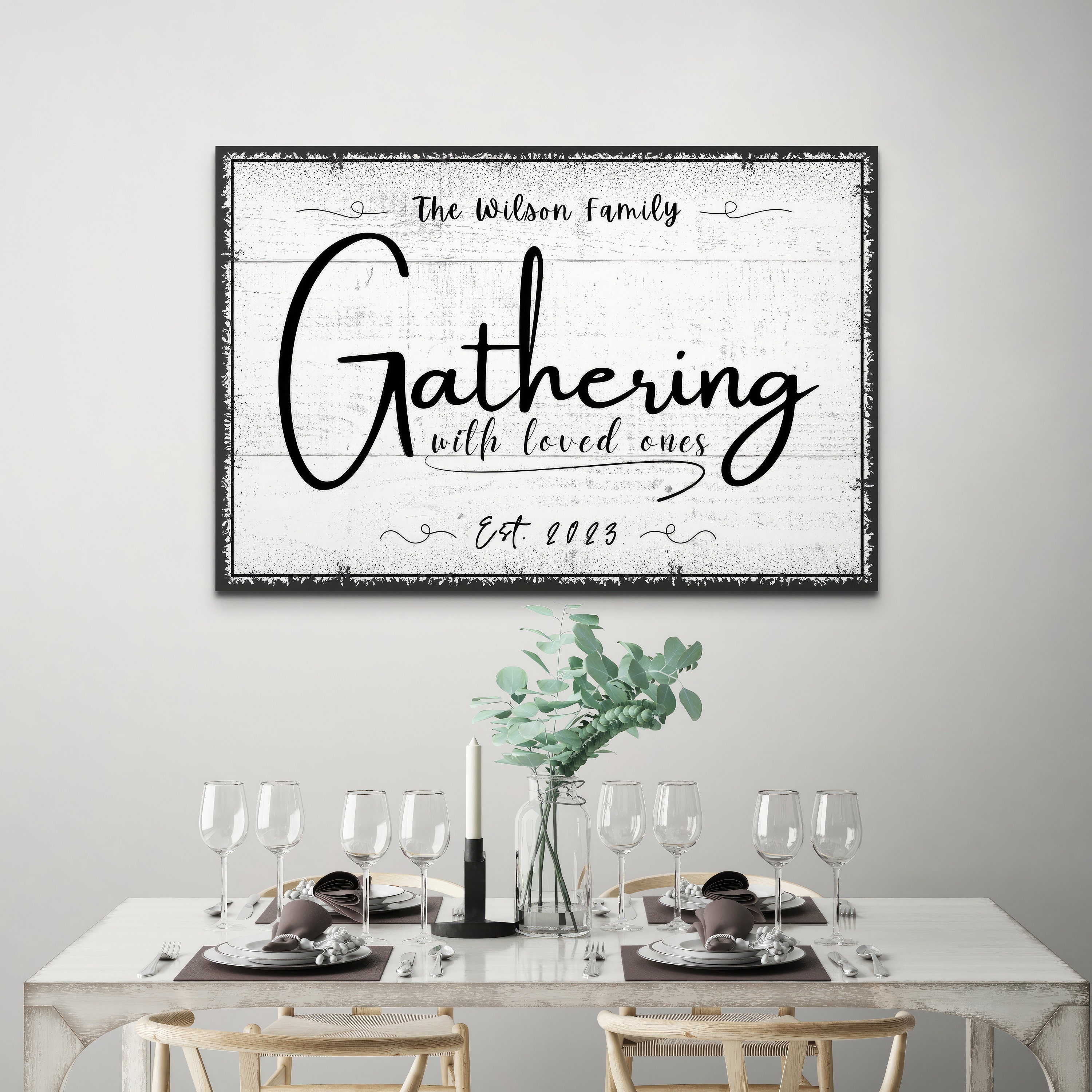 Personalized Gathering Place Sign Gather Around Table Wall - Etsy