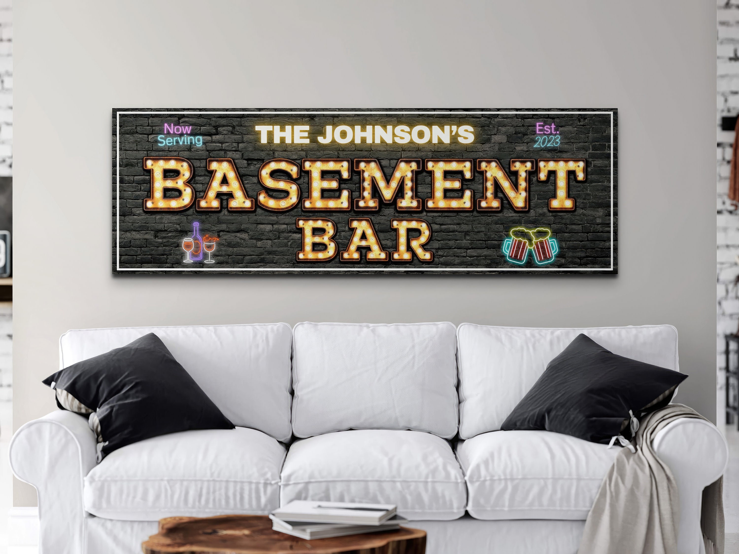 Basement Bar Sign Personalized Home Bar Decor Custom Man - Etsy